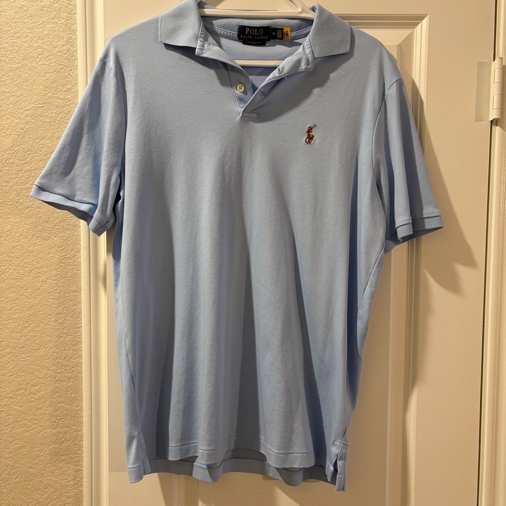 Polo Ralph Lauren Classic Fit Light Blue Polo Shirt M… - Gem
